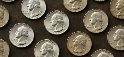 1964 quarter dollar composition