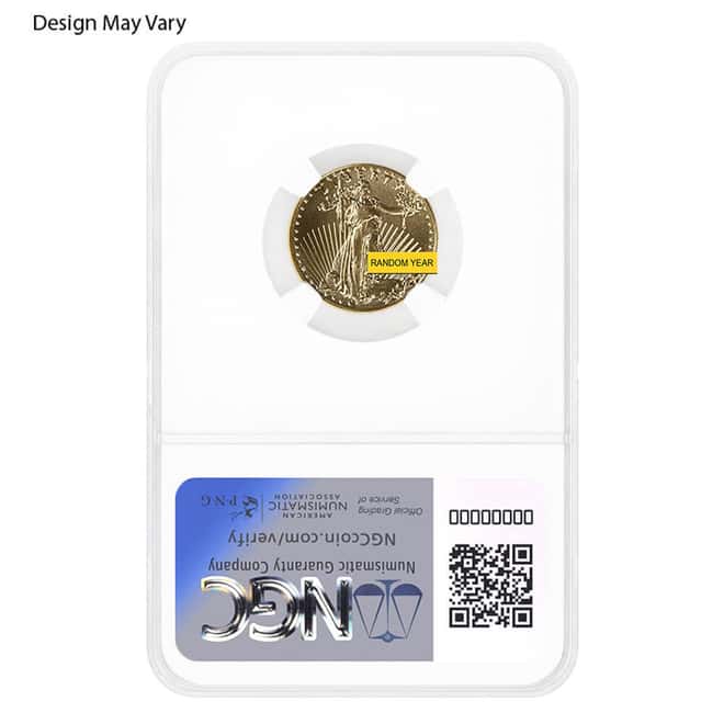 1/10 oz $5 Gold American Eagle NGC MS 69 Mint Error