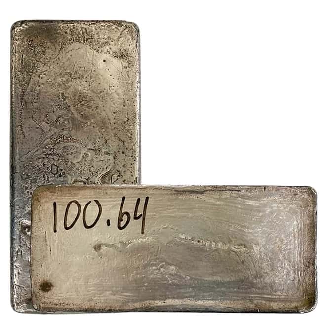 100.64 oz US Treasury Silver Grease Bar | Bullion Exchanges