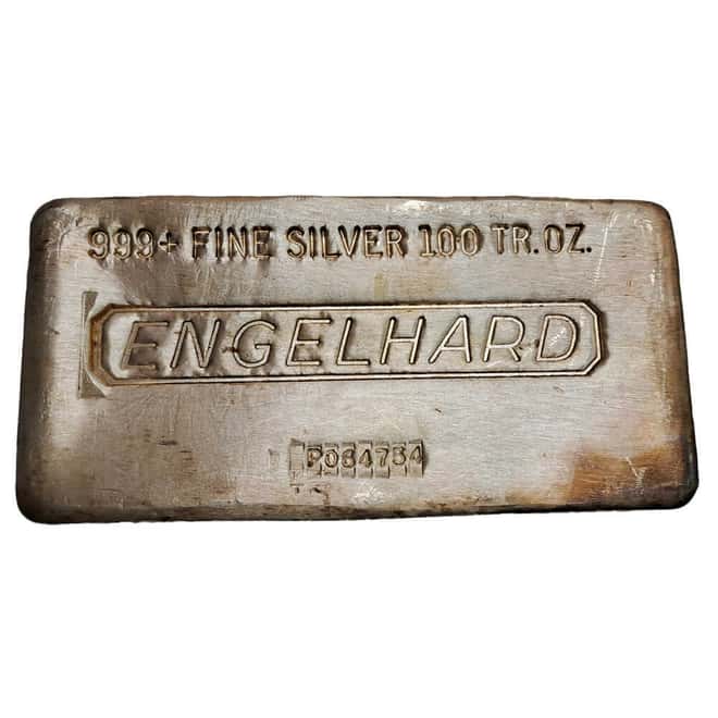 100 oz Engelhard Silver Bar 6th Series P Serial Prefix