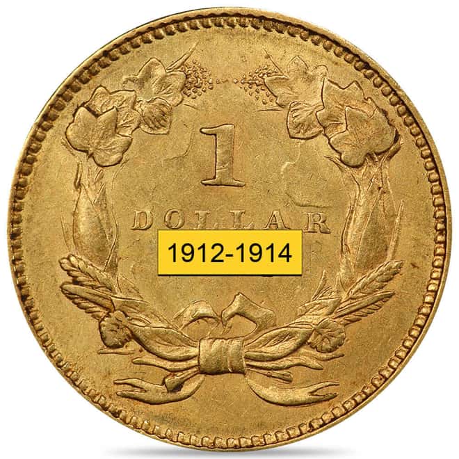 1854-1856 $1 Gold Indian Princess Head Type 2 AU Random Year