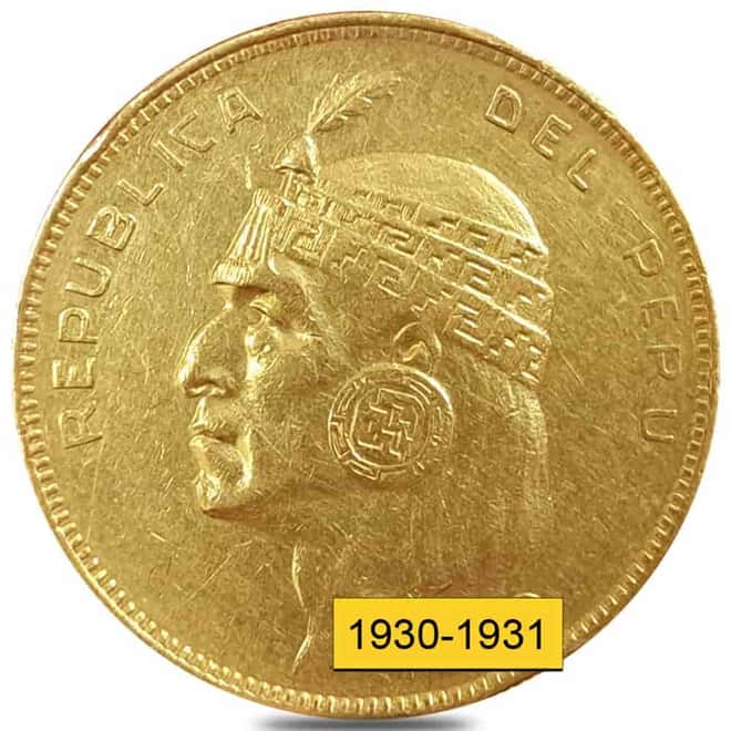 1930-1931 Peru 50 Soles Gold Coin Ex-Jewelry (Random Year)