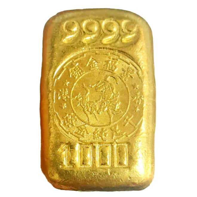 1.2057 oz Chinese King Fook Tael Bar .9999 Fine Gold