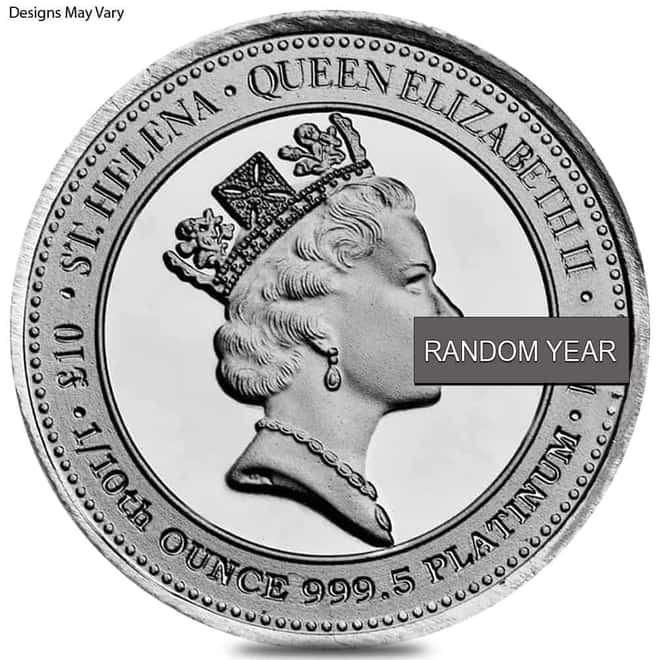 1/10 oz St. Helena The Queen's Virtues Platinum Coin