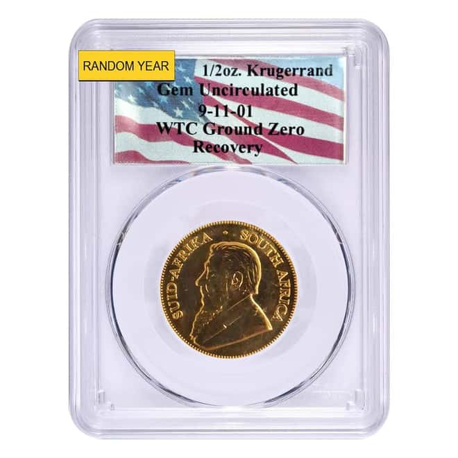 1/2 oz South African Krugerrand Gold Coin PCGS Gem UNC