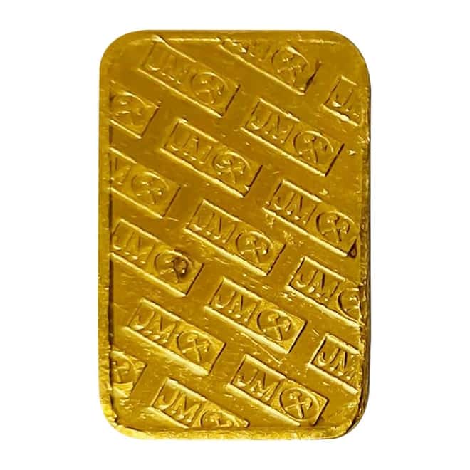1 gram Johnson Matthey Gold Bar .9999 Fine