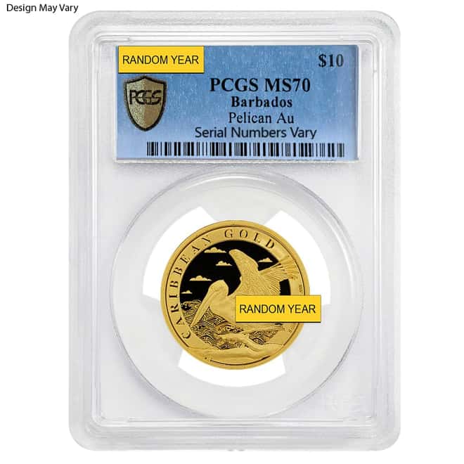1 oz Barbados Caribbean Pelican Gold Coin NGC/PCGS MS 70