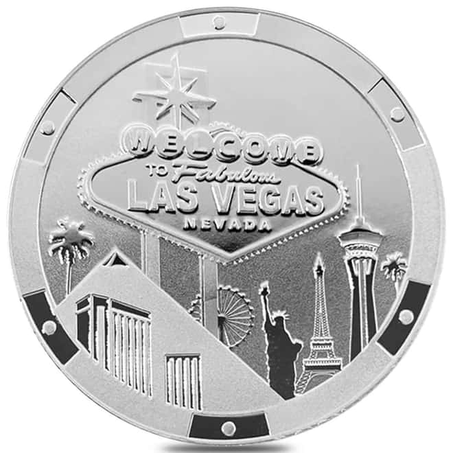 1 oz First Mint Las Vegas Silver Round .999 Fine