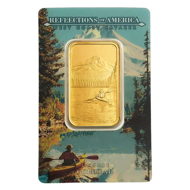 1 oz PAMP Suisse West Coast Kayaker Gold Bar (in Assay)