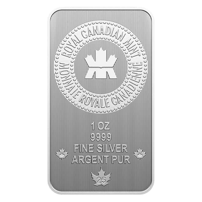 1 oz Royal Canadian Mint RCM Silver Bar (Canadian Assay)