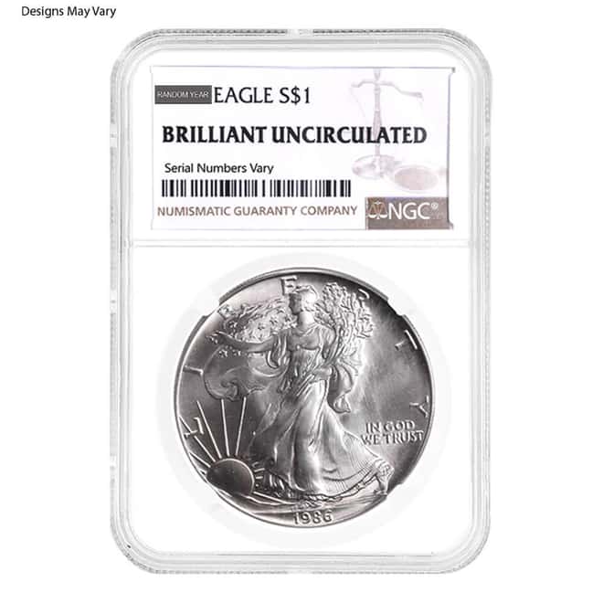 1 oz Silver American Eagle $1 Coin NGC/PCGS BU (Random Year)