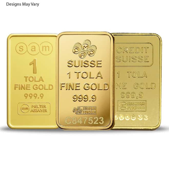 1 Tola Generic Gold Bar .999+ Fine (Secondary Market)
