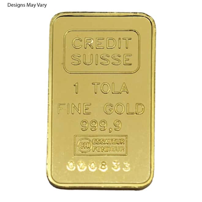 1 Tola Generic Gold Bar .999+ Fine (Secondary Market)