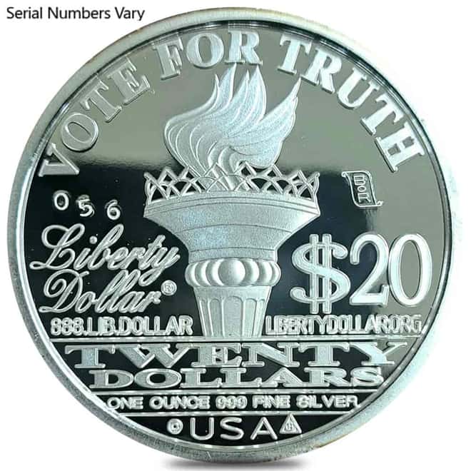 2008 1 oz NORFED Liberty Ron Paul Silver Round Number Hallmark