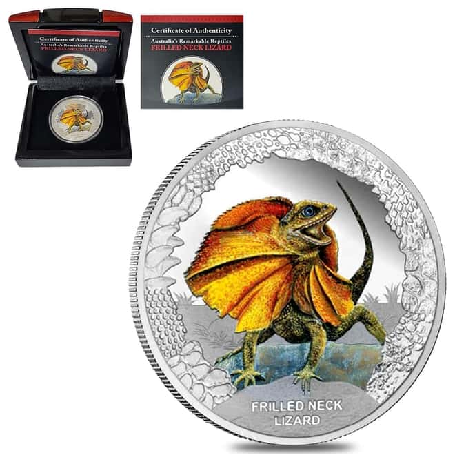 2013 1 oz Frilled Neck Lizard Silver Coin | Bullion Exchanges