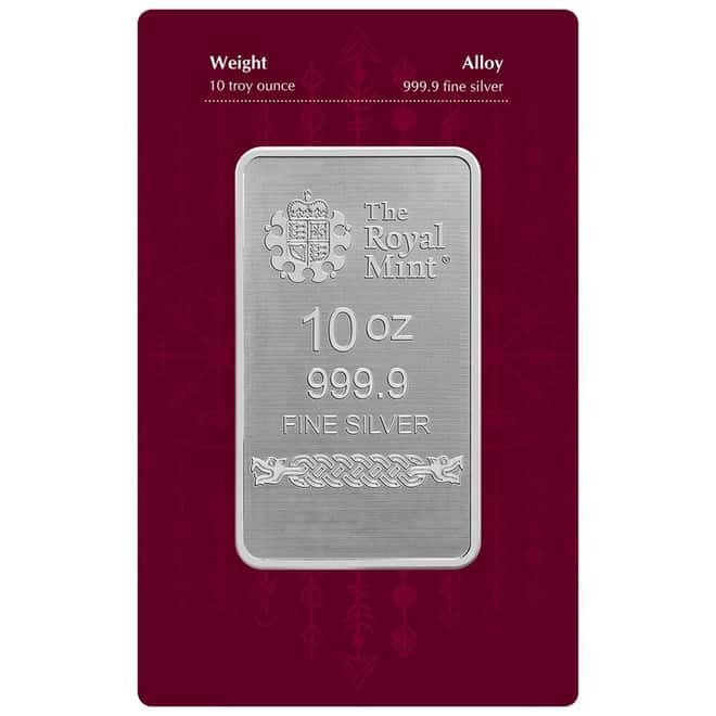 10 oz Royal Mint Norse Gods Odin Silver Bar .9999 Fine