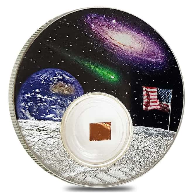 2019 Niue 1 oz Colorized Silver Moon Landing | Bullion Exchanges