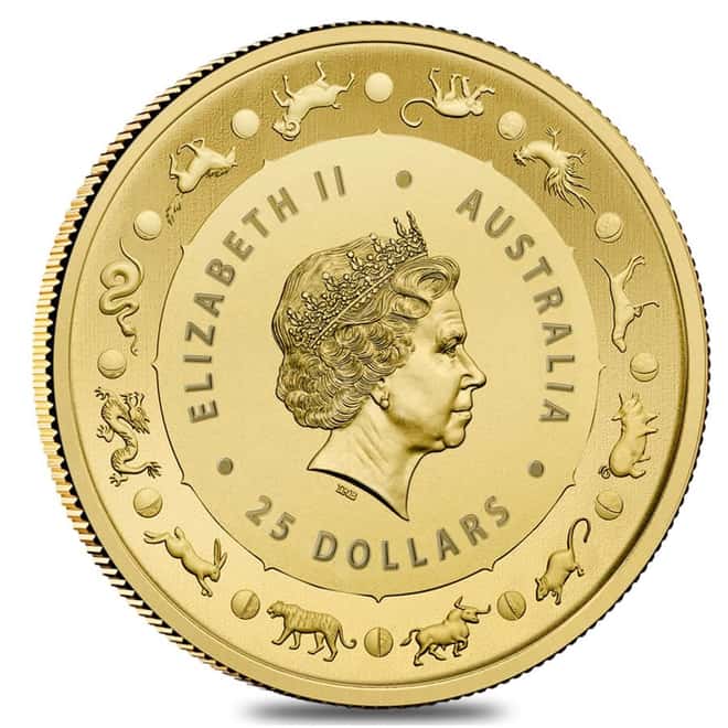 2020 1/4 oz Gold Lunar Rat Coin BU Royal Australian Mint