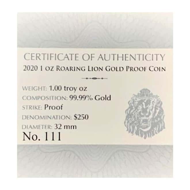 2020 1 oz Roaring Lion Truth Series Gold Coin |Bullion Exchanges