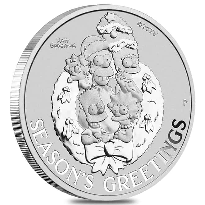 2022 1 oz The Simpsons Greetings Silver Coin | Bullion Exchanges