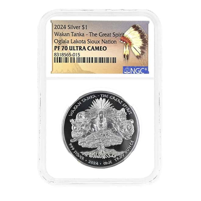 1 oz Oglala Lakota Sioux Nation Wakan Tanka Coin NGC PF 70