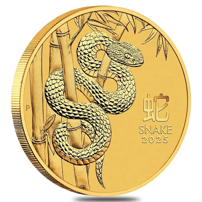 2025 1/4 oz Gold Lunar Snake BU Australian Perth Mint