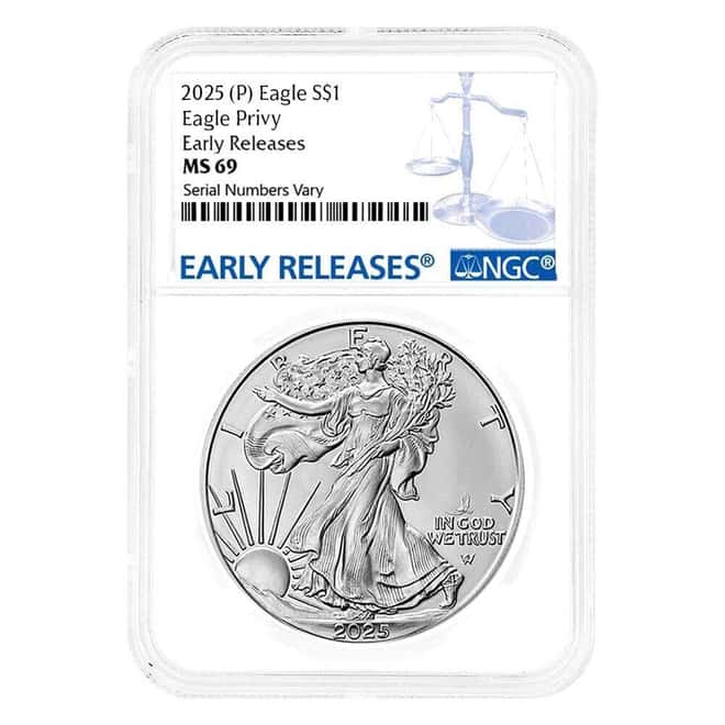 2025 Eagle Privy 1 oz Silver American Eagle NGC MS 69 ER