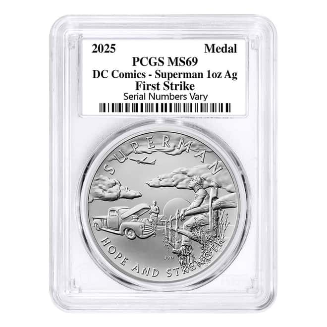 2025 1 oz DC Comics Superman Silver Medal PCGS MS 69 FS