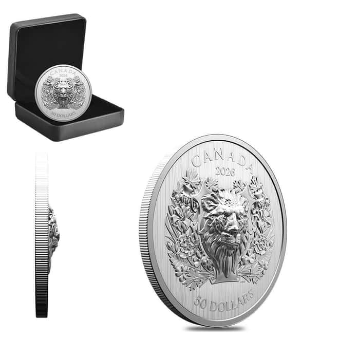 2026 Canada 68 Gram Heraldic Lion Silver Coin .9999 Fine