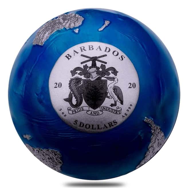 2021 3 oz Silver Blue Marble Earth Coin | Bullion Exchanges
