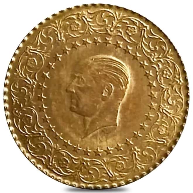 25 Kurush Turkey Ataturk Gold Coin AU/BU (Random Year)