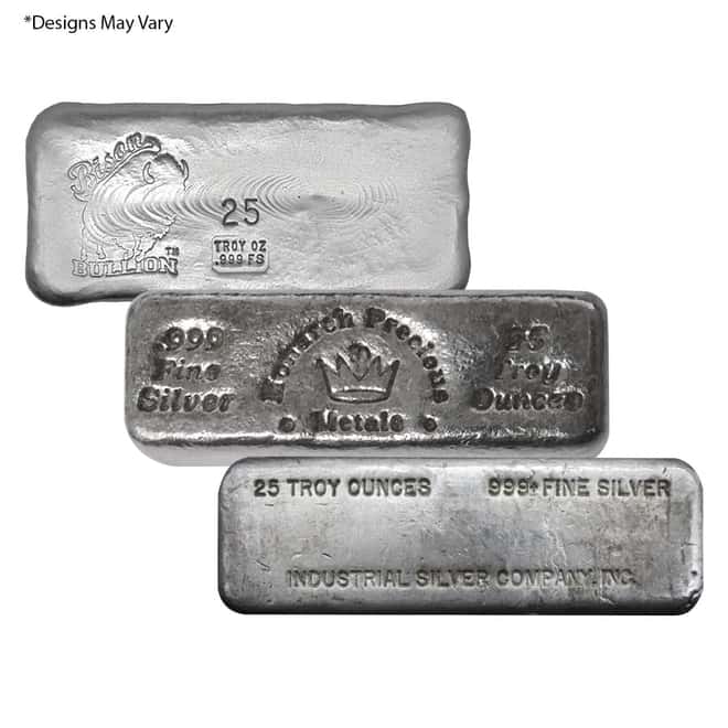 25 oz Generic Silver Bars .999 Fine | Bullion Exchanges