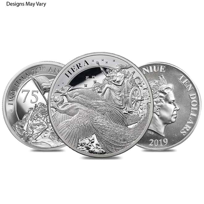 5 oz Random Mint Silver Coin .999+ Fine BU/Proof in Stock