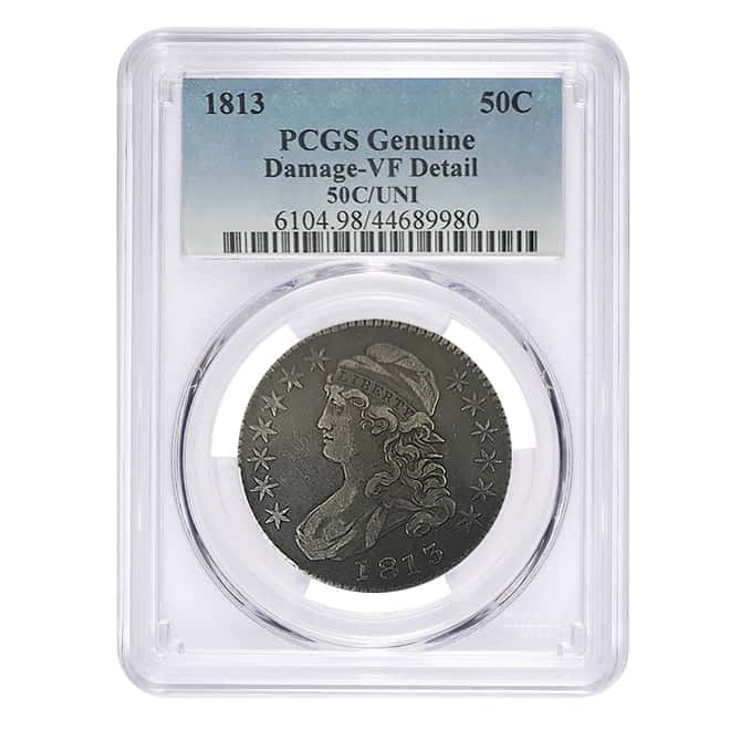 1813 Capped Bust Silver Half Dollar UNI PCGS VF Detail