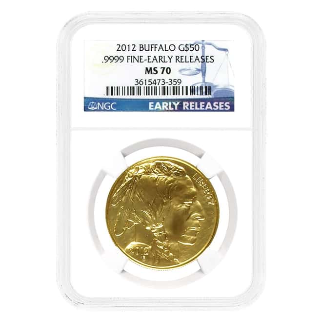 2012 1 oz $50 Gold American Buffalo NGC MS 70 Early Releases