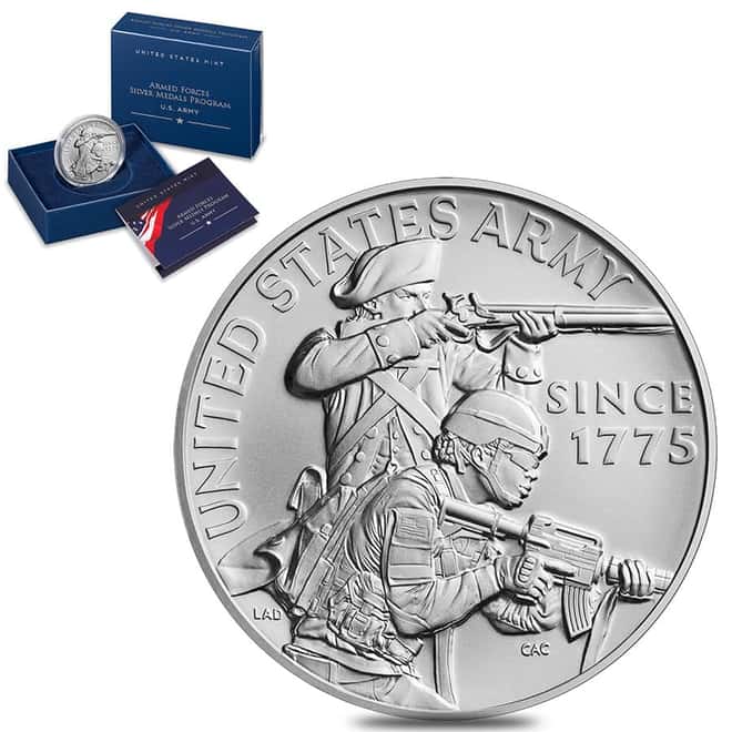 1 oz U.S. Army Silver Medal (w/Box & COA) Philadelphia