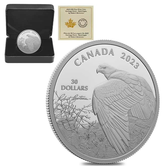 2023 Canada 2 oz Silver Vantage Point - Bald Eagle Coin