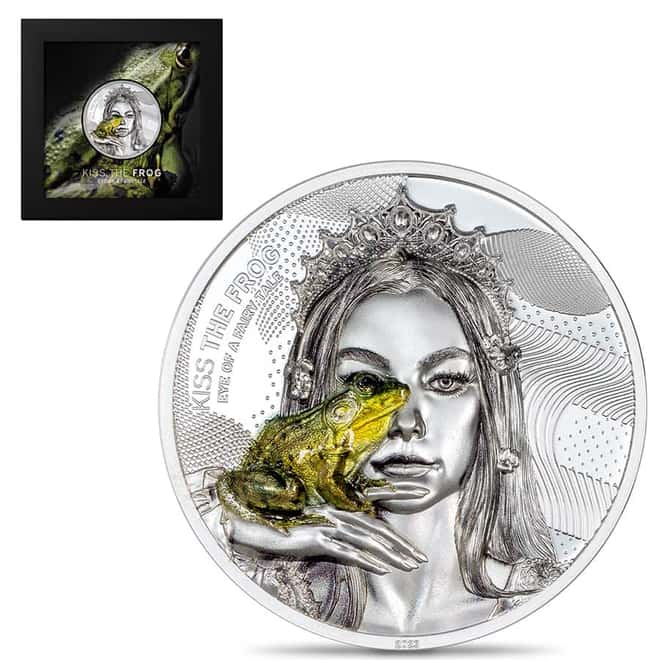 2023 Cook Islands 2 oz Silver Kiss the Frog Eye of a Fairytale