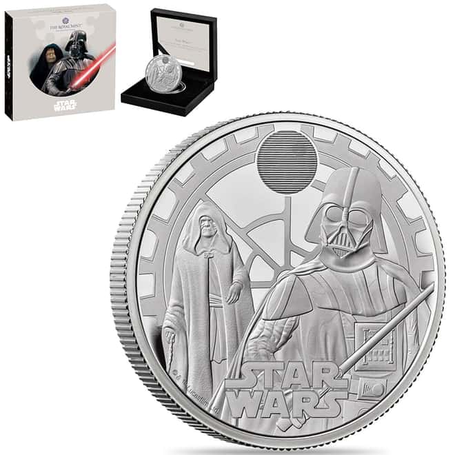 2023 1 oz Proof Silver Star Wars Darth Vader & Emperor Palpatine