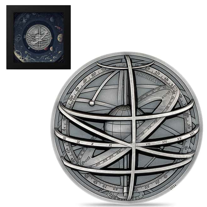 2024 Cook Islands 2 oz Silver Instruments Armillary Sphere