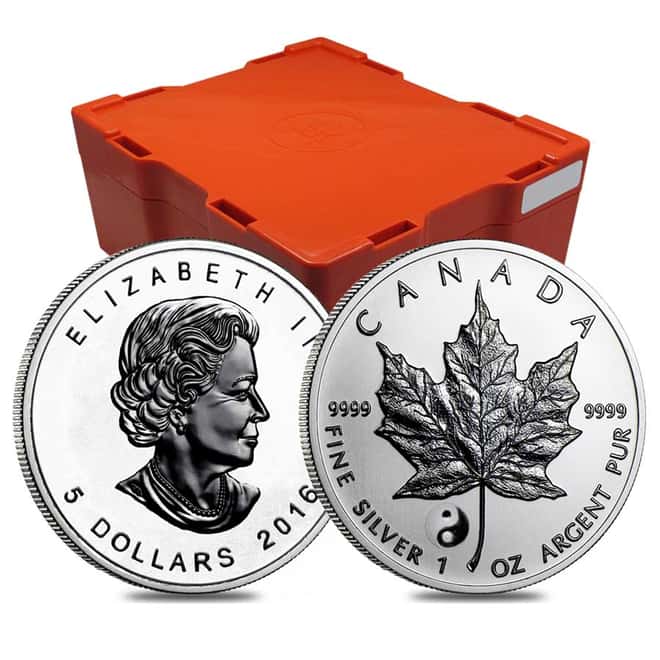 Lot of 5 - 2016 1 oz Silver Canadian Maple Leaf Yin Yang Privy Reverse ...