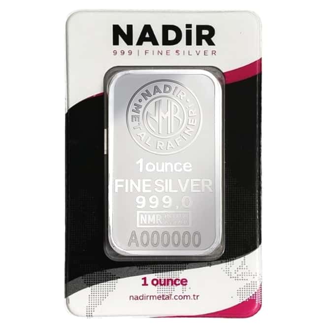 1 oz Nadir Refinery Silver Bar .999 Fine (In Assay)