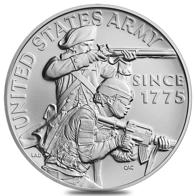 1 oz U.S. Army Silver Medal (w/Box & COA) Philadelphia