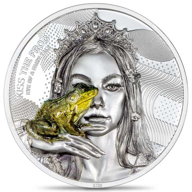 2023 Cook Islands 2 oz Silver Kiss the Frog Eye of a Fairytale