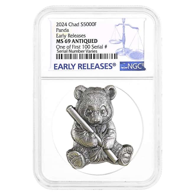 2024 Chad 1 oz Silver Panda Coin NGC MS 69 ER One of First 100