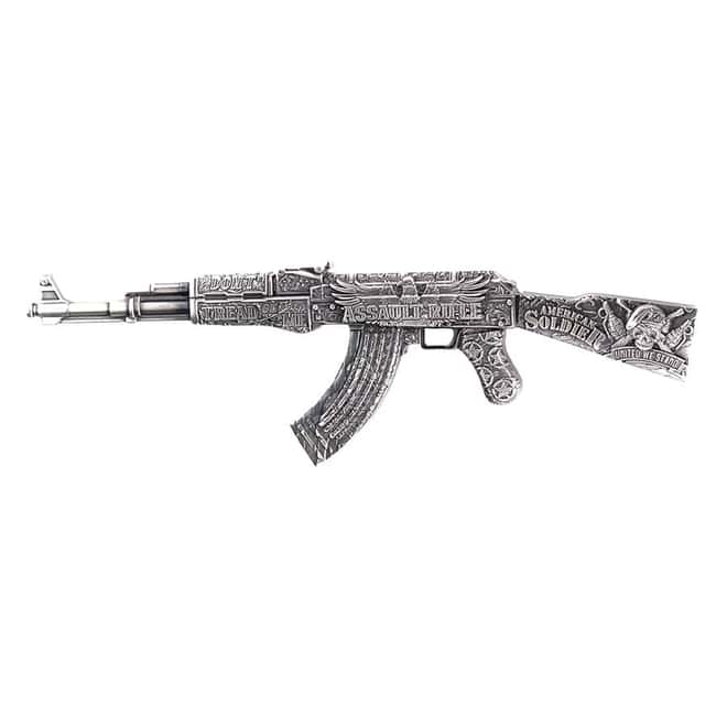 2024 Chad 2 oz Silver Assault Rifle Antiqued Shaped