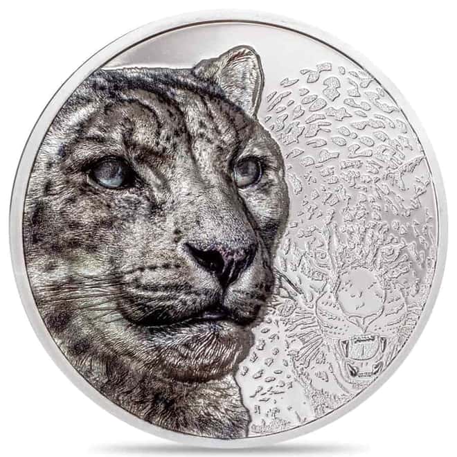 2024 Mongolia 3 oz Proof Silver Snow Leopard Coin .9999 Fine