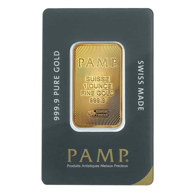 New Design 1 oz PAMP Suisse Gold Bar .9999 (CertiPAMP Assay)