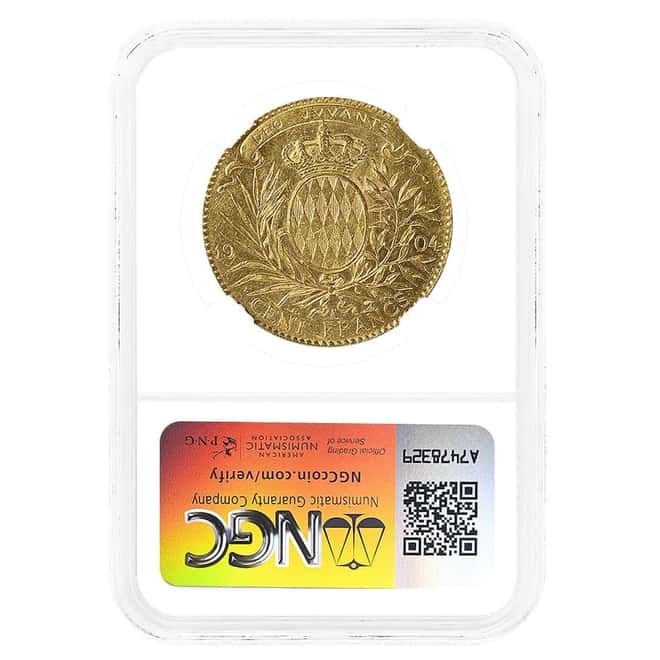 1904 Monaco 100 Francs Albert I Gold Coin NGC AU 55