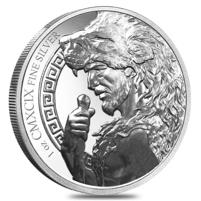 Lot of 5 - 1 oz Hercules Tenth Labor - Cattle of Geryon Silver Round